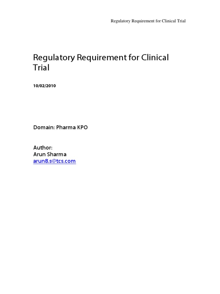 Regulatory Requirements For Clinical Trial | Download Free PDF ...