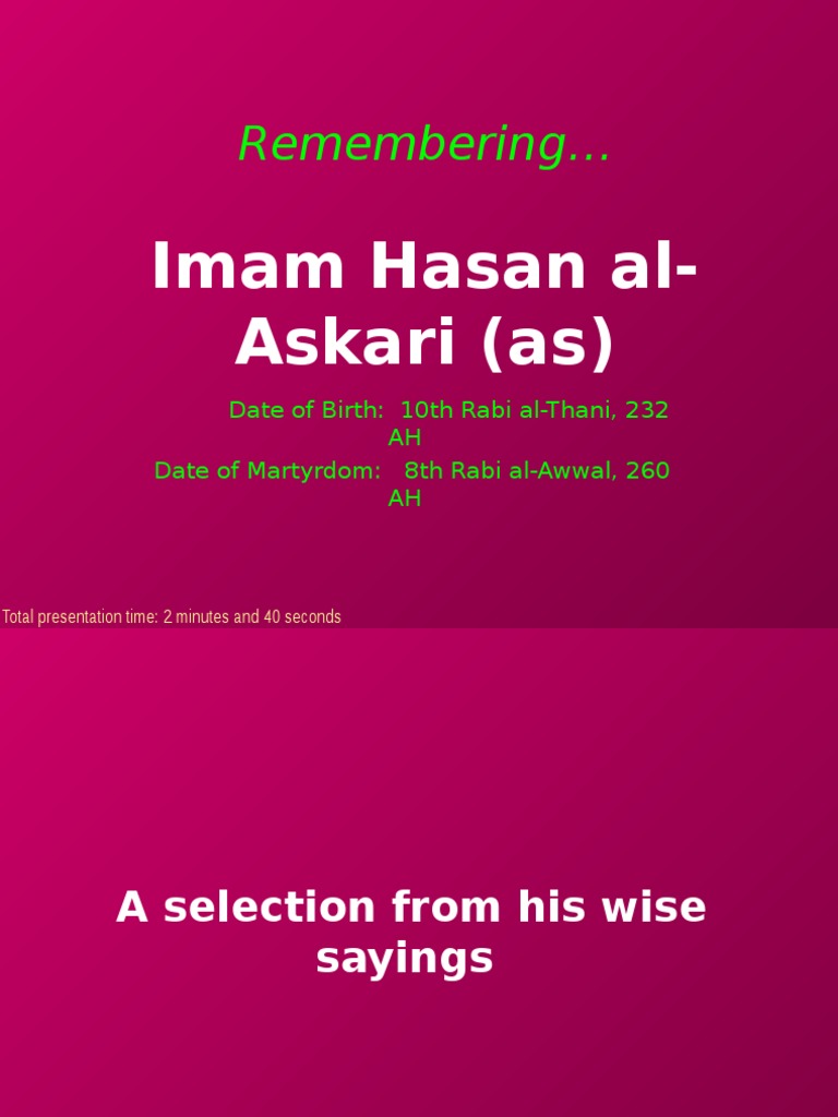 Wisdom of Imam Hasan al-Askari | PDF | Religious Belief And Doctrine ...