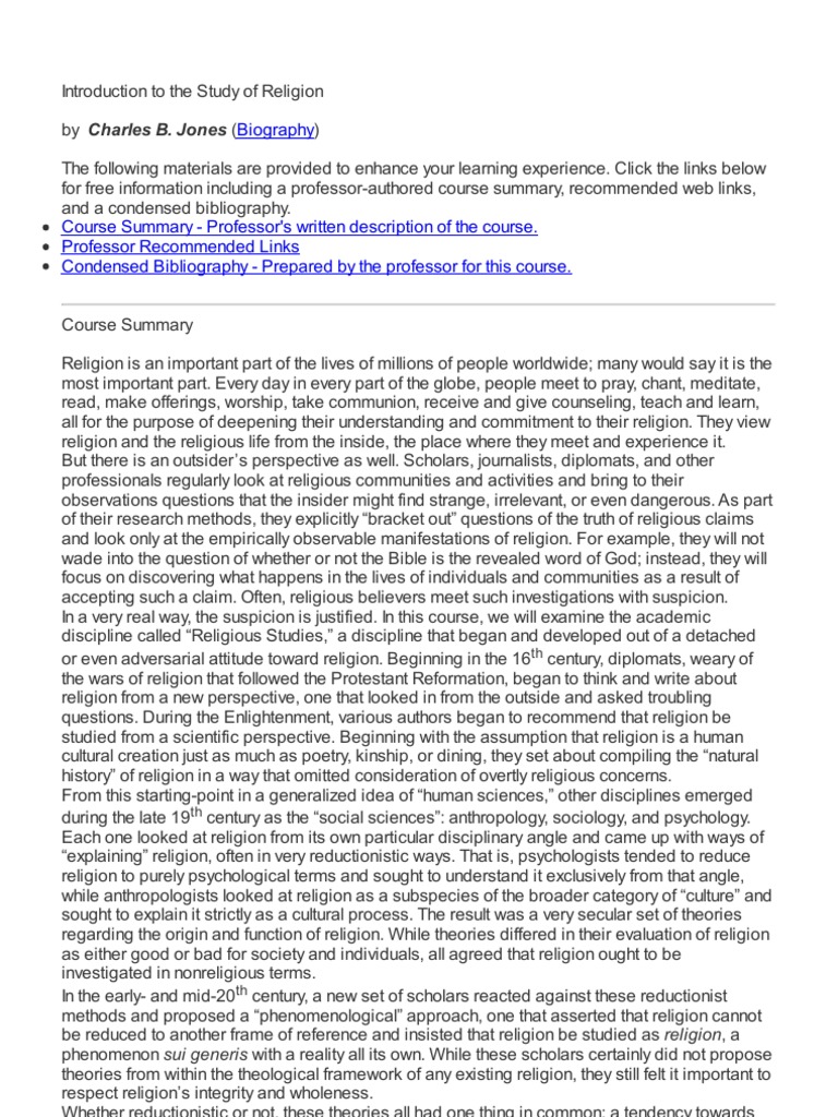 Introduction To The Study of Religion (Starter) | PDF | Religious ...