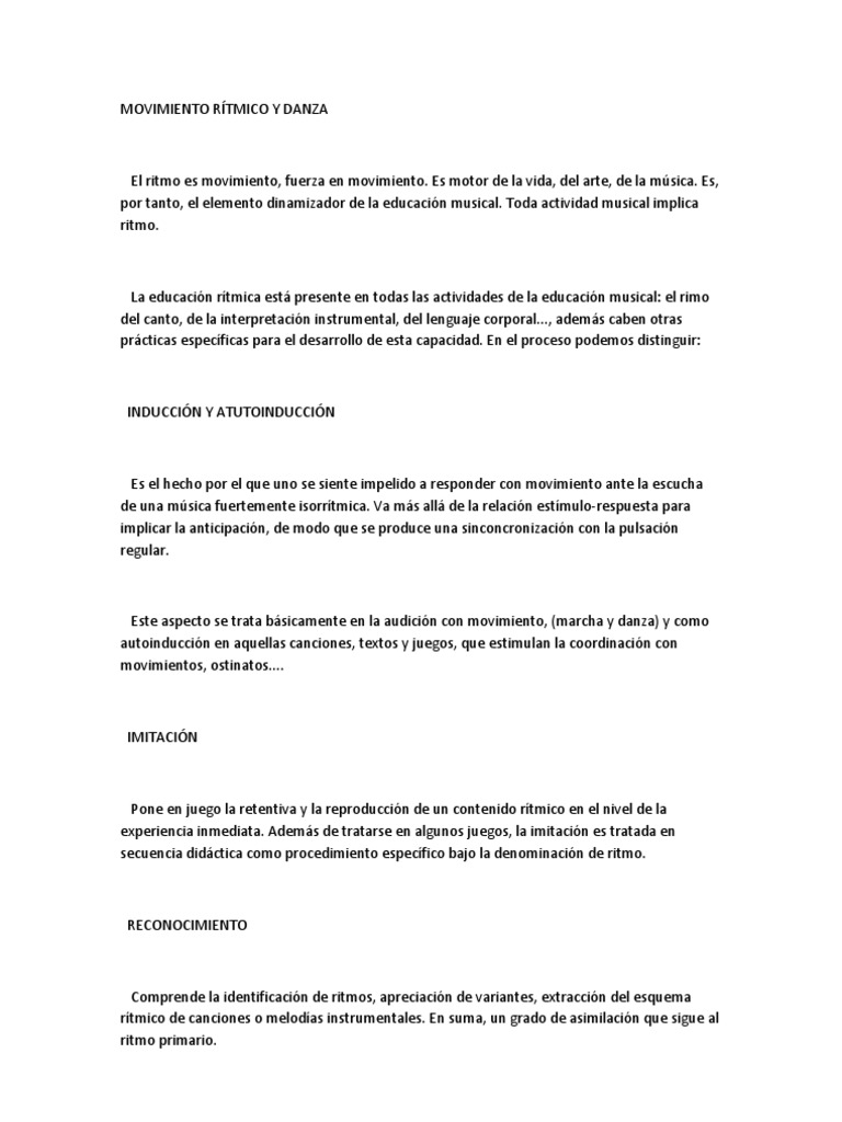 Movimiento Rítmico y Danza | PDF | Escala (música) | Pitch (Música)