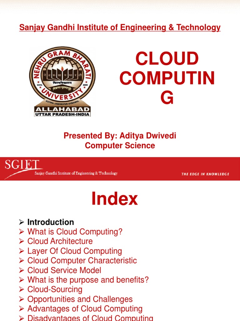 Cloud Computin G: Sanjay Gandhi Institute of Engineering & Technology | PDF | Cloud Computing ...