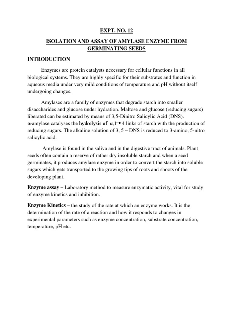 Amylase Enzyme Assay | PDF | Enzyme | Starch