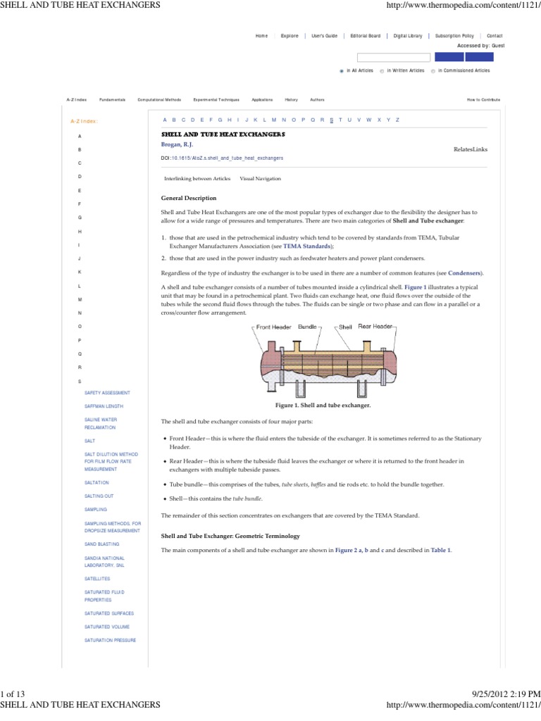 Shell and Tube Heat Exchangers | PDF | Heat Exchanger | Heat Transfer