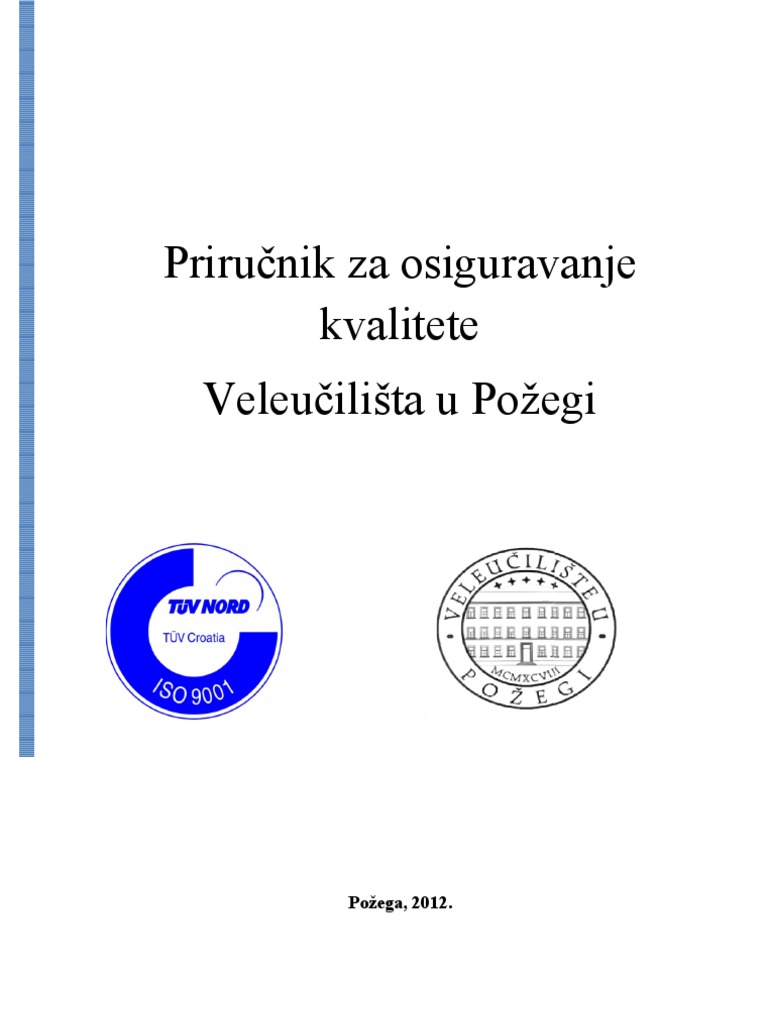 Priručnik Za Osiguranje Kvalitete VUP | PDF