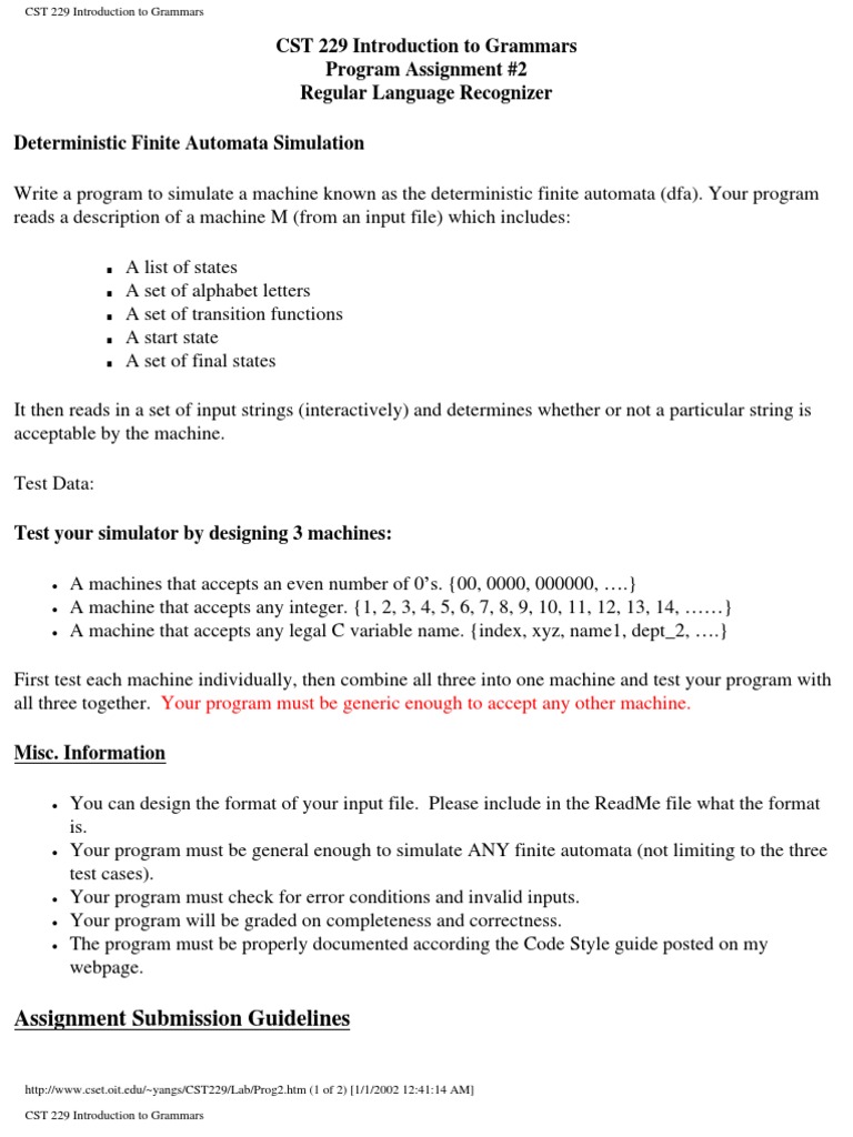 5.lab Prog2 (DFA Simulation) | PDF | Areas Of Computer Science | Computing