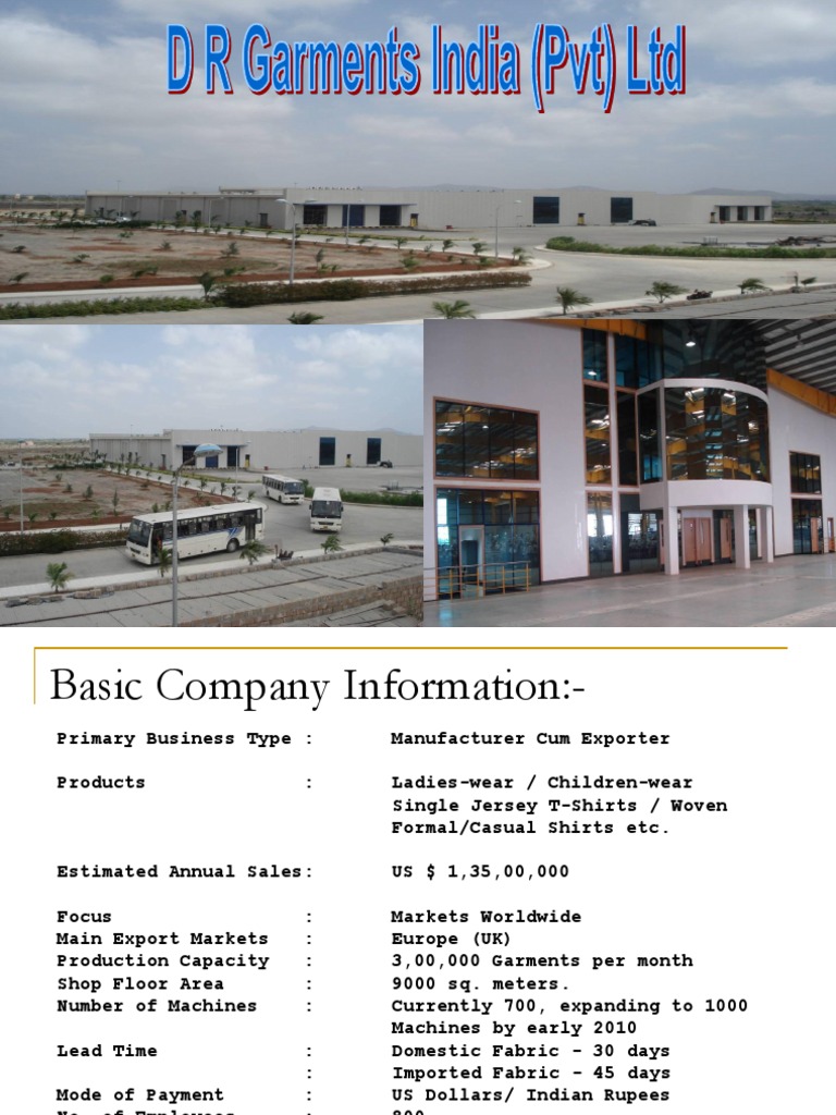 DR Garments Profile | PDF | Embroidery | Textiles