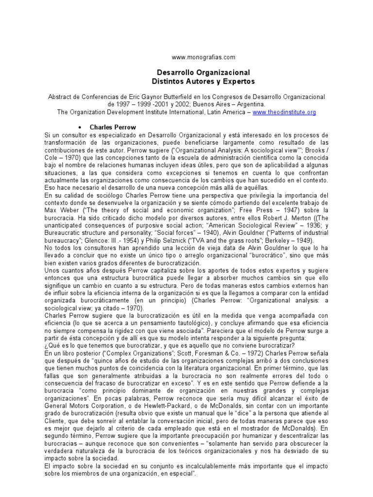 Charles Perrow | PDF | Burocracia | Comportamiento organizacional
