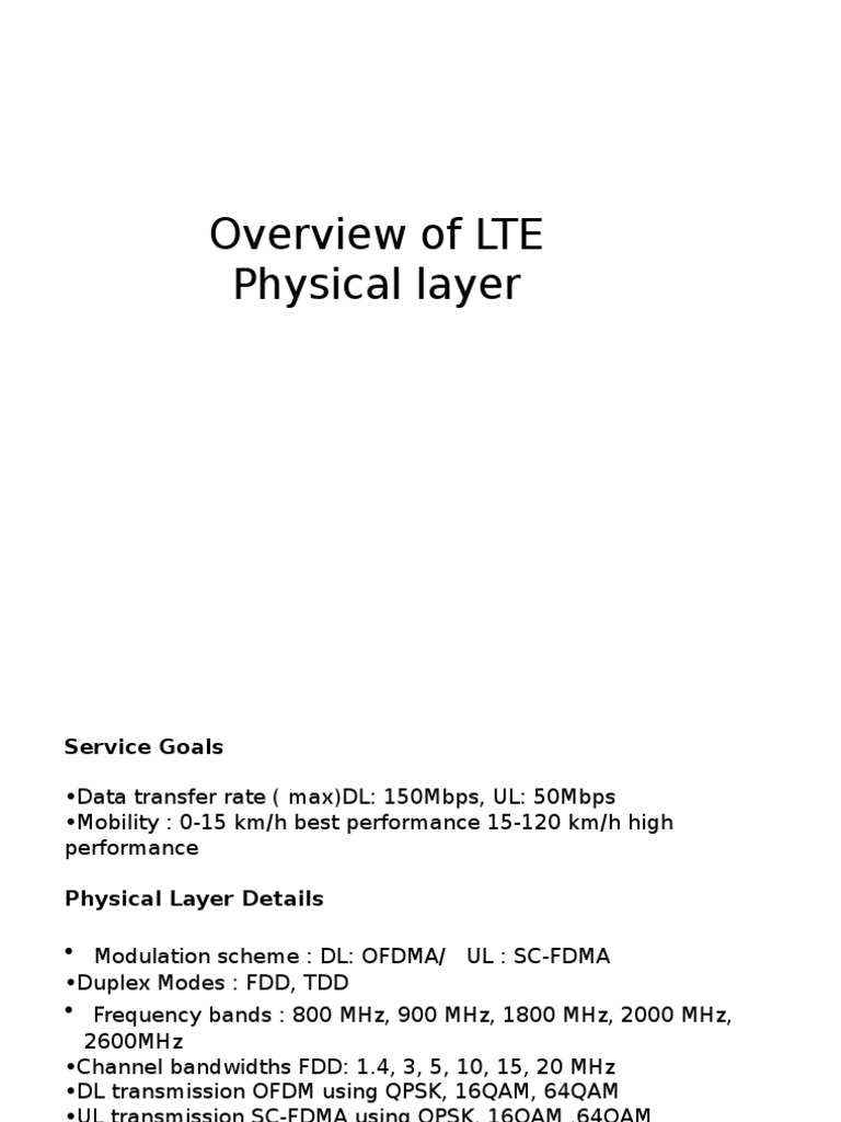 Overview of LTE Physical Layer | PDF | Duplex (Telecommunications) | Computer Networking