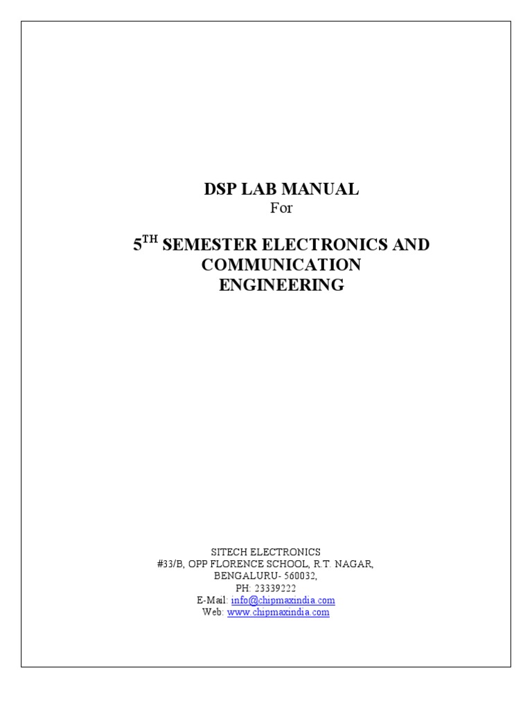 DSP Manual PDF | PDF | Discrete Fourier Transform | Digital Signal Processing