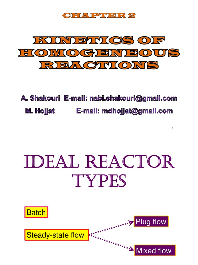 Kinetics of Homogeneous reaction | Chemical Reactor | Chemical Reactions