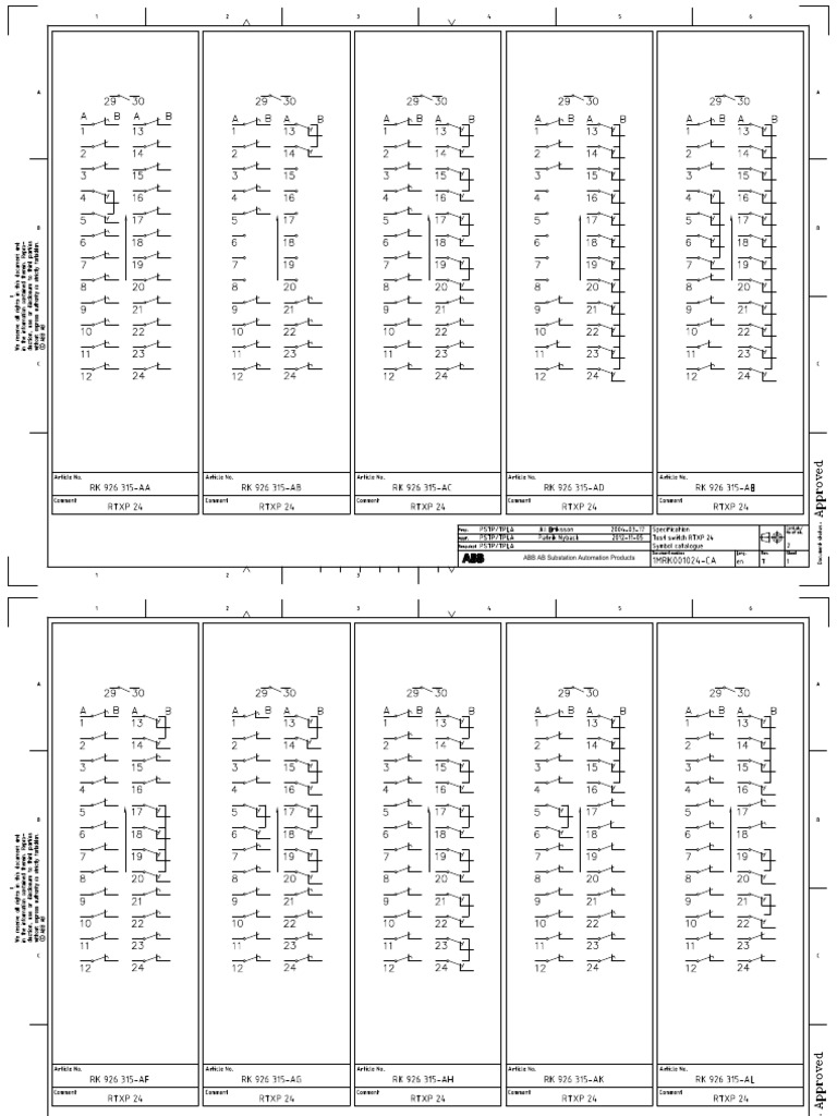 1MRK001024-CA T en Test Switch RTXP 24 Symbol Catalogue | PDF