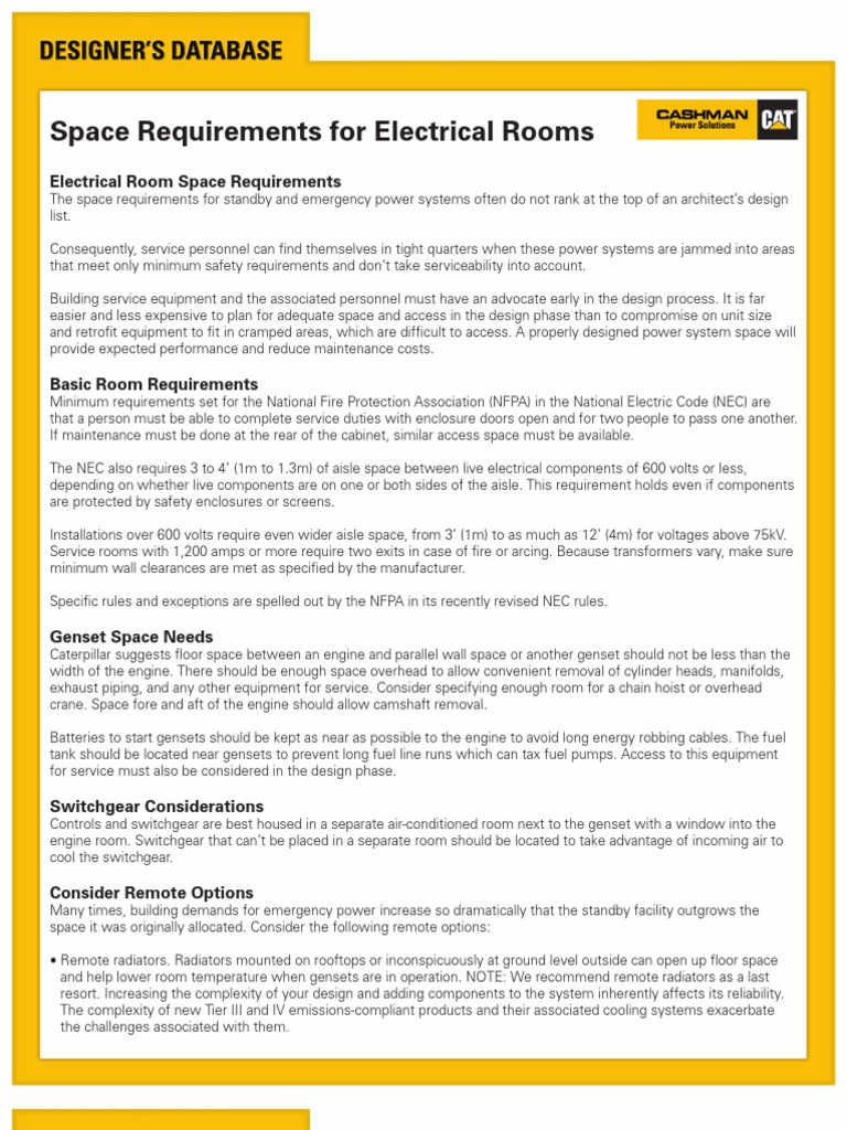 Electrical Room Space Requirements | PDF | Technology & Engineering