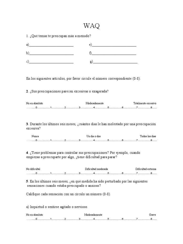 WAQ | PDF | Crecimiento personal y profesional | Métodos y materiales ...