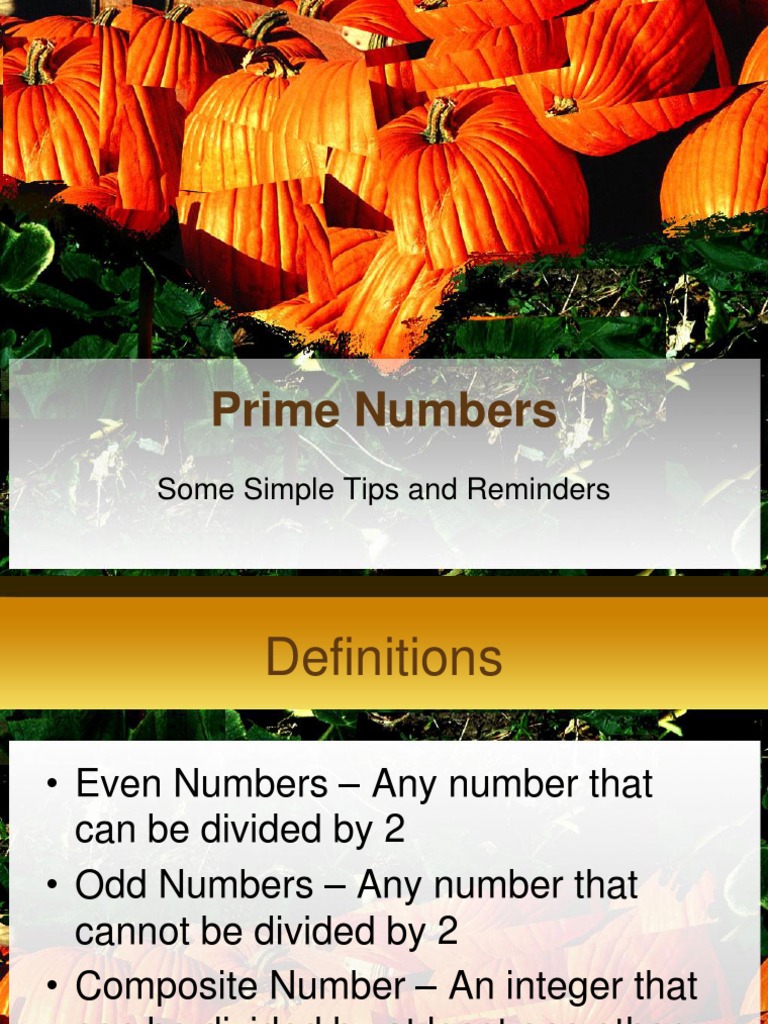 Prime Numbers Presentation | PDF | Prime Number | Combinatorics