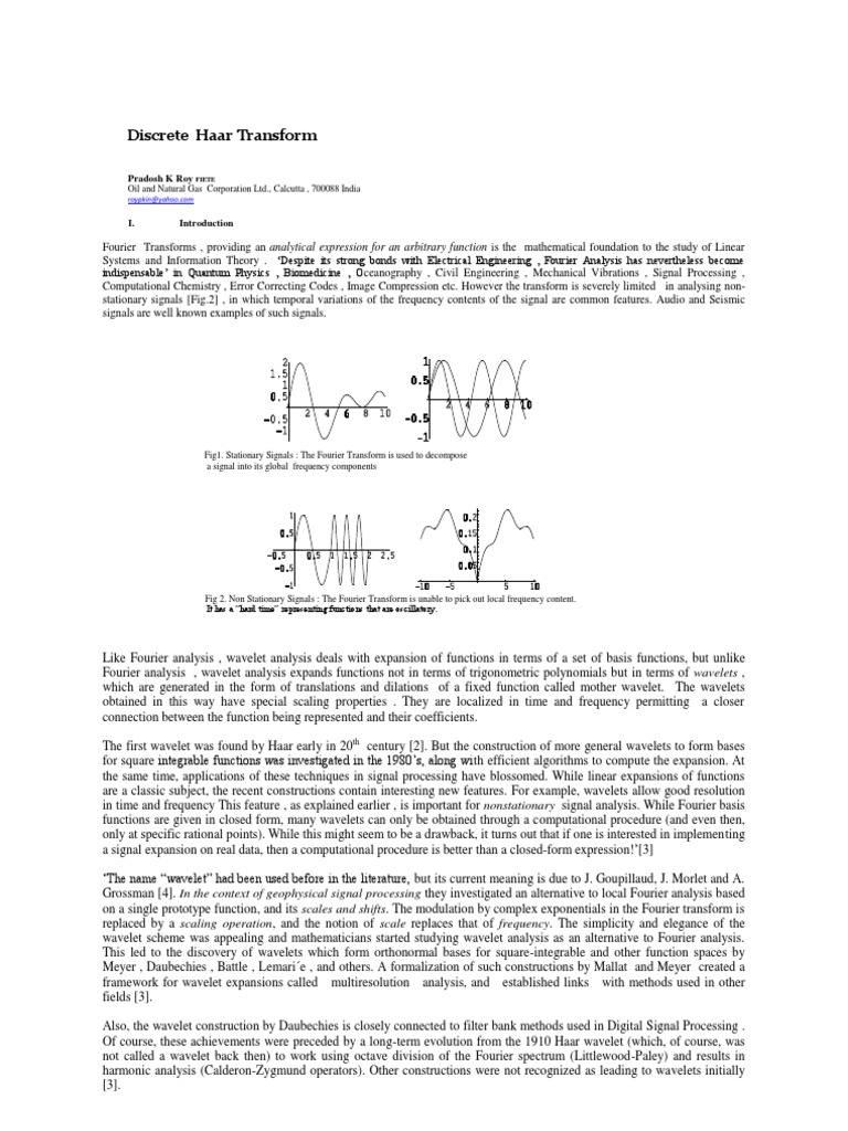 Discrete Haar Transforms | PDF | Wavelet | Data Compression