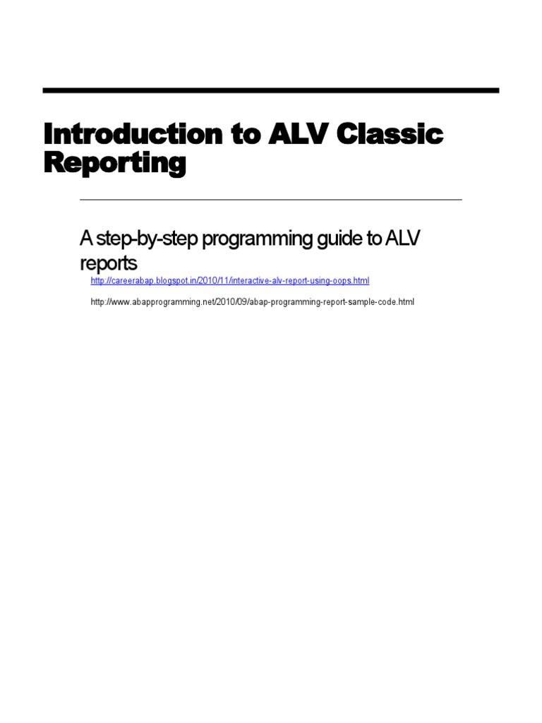 Alv Programming Guide Pdf Parameter Computer Programming Data Type