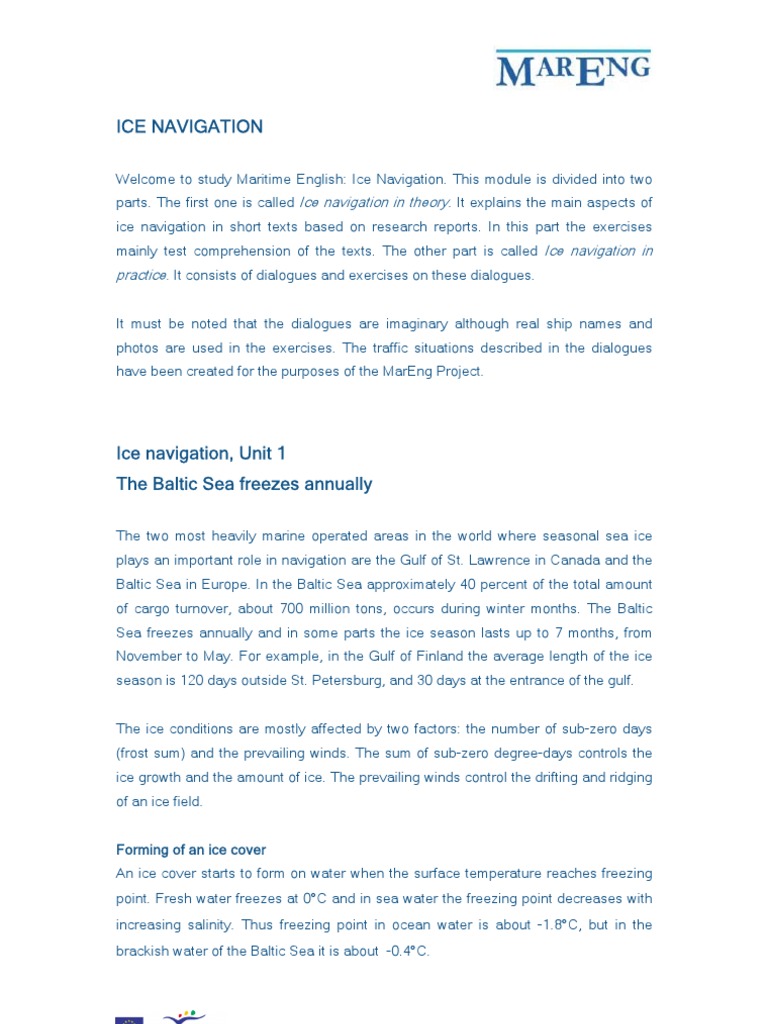 Ice Navigation: Ice Navigation in Theory Ice Navigation in Practice ...