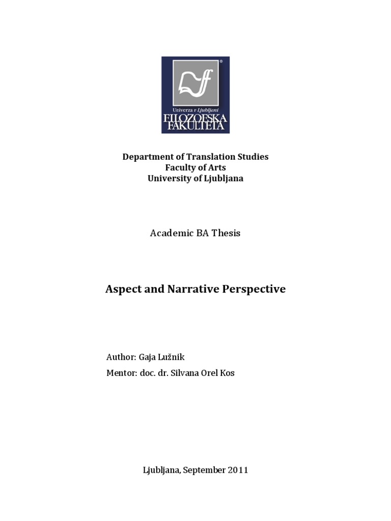 Aspect and Narrative Perspective | PDF | English Language | Narrative
