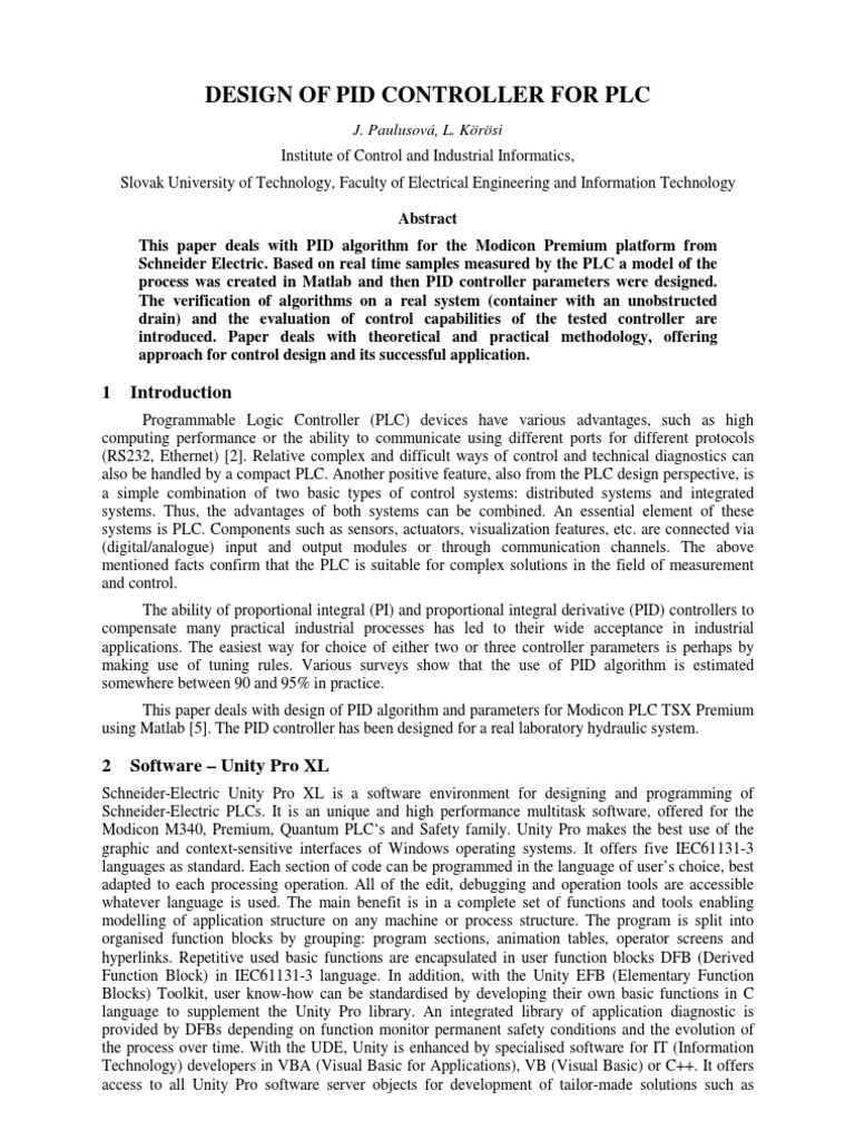 Design PID Controller PLC | PDF | Programmable Logic Controller | Systems Theory