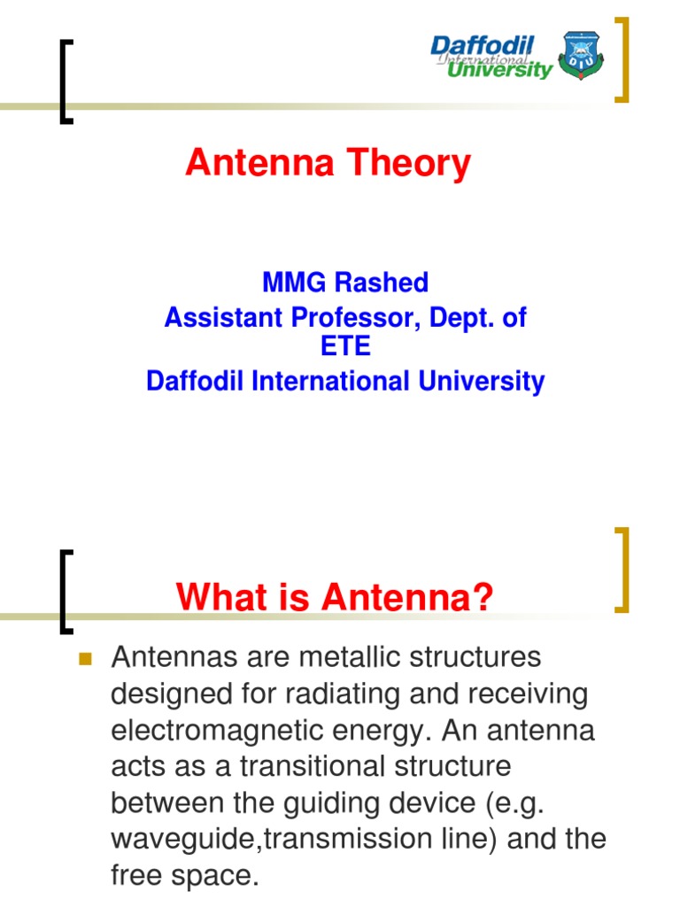 Antenna_theory.ppt | Antenna (Radio) | Electromagnetic Radiation