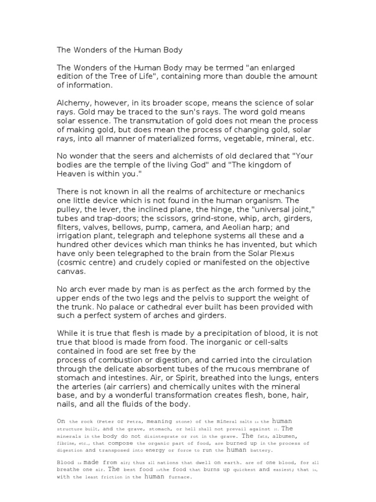 The Wonders of The Human Body | PDF | Alchemy | Kidney