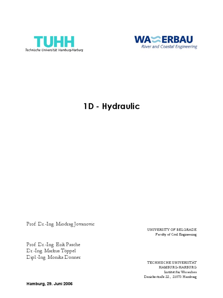 1D Hydraulic Simulation Guide | PDF | Fluid Dynamics | Reynolds Number