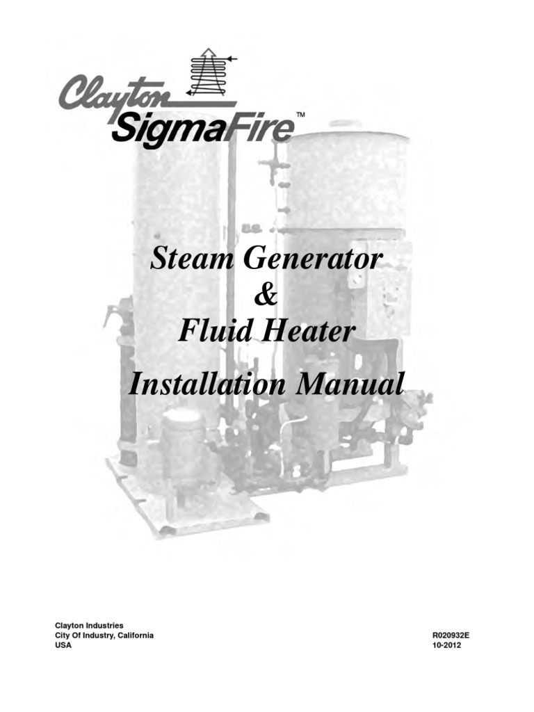 Steam Generator Installation Manual | PDF | Chimney | Boiler