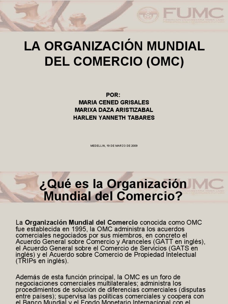 Organizacion Mundial Del Comercio (OMC) | Descargar gratis PDF ...