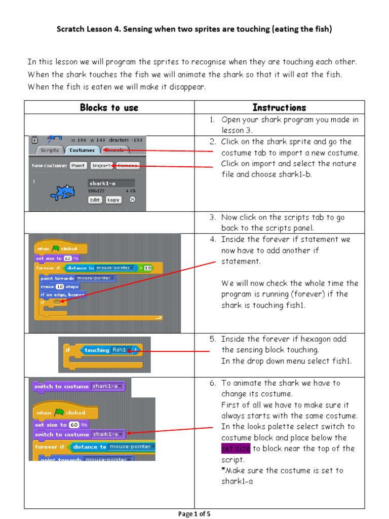 Lesson 4 Sensing | PDF | Scratch (Programming Language) | Computer Programming