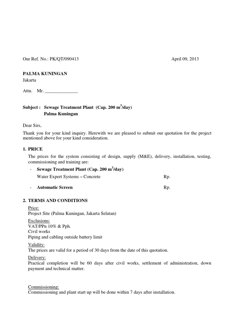 Sample - Quotation Letter | Nature