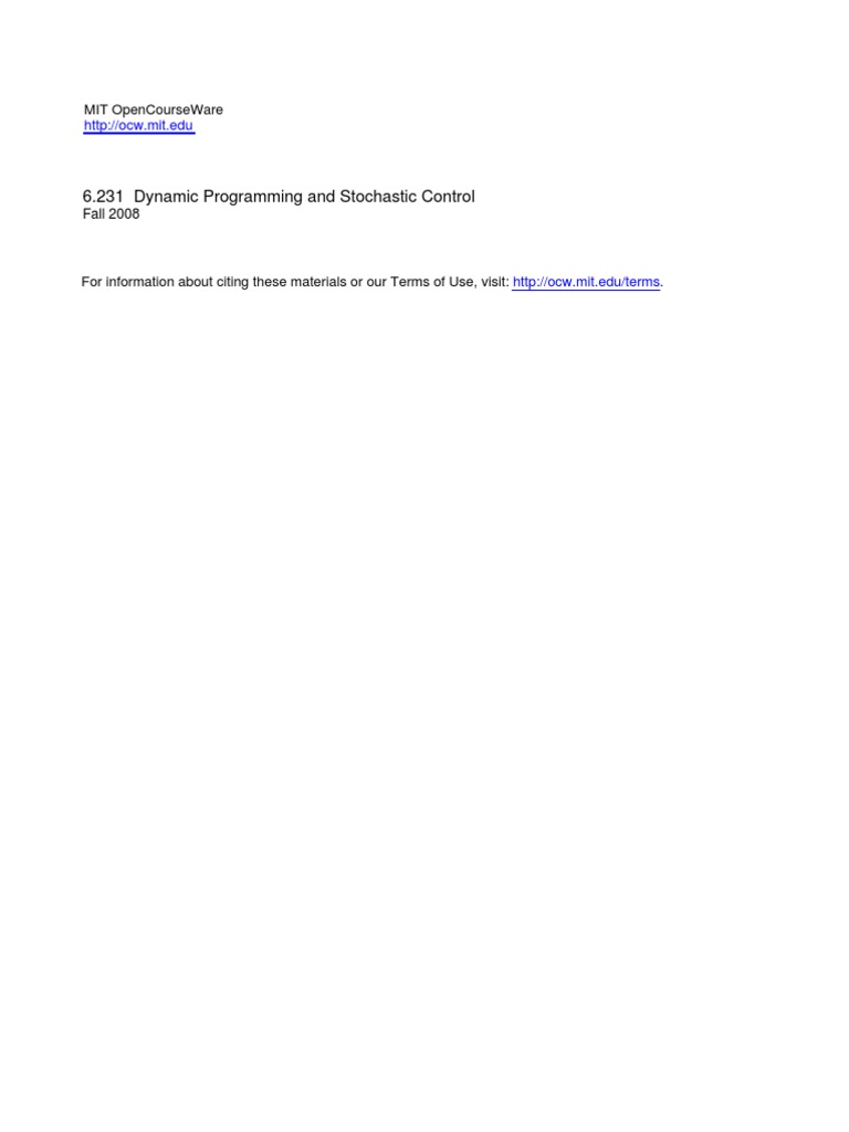 Dynamic Programing And Optimal Control Pdf Mathematical Optimization Areas Of Computer Science