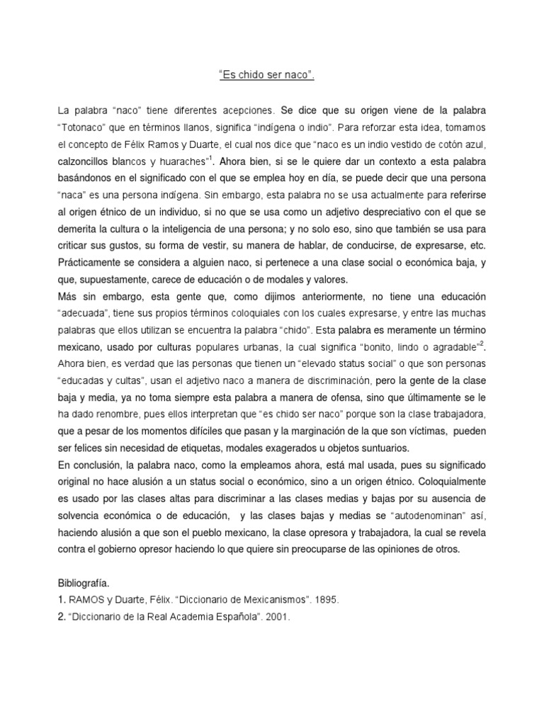 Significado y origen de "naco" en México | PDF | Gente indígena | Palabra