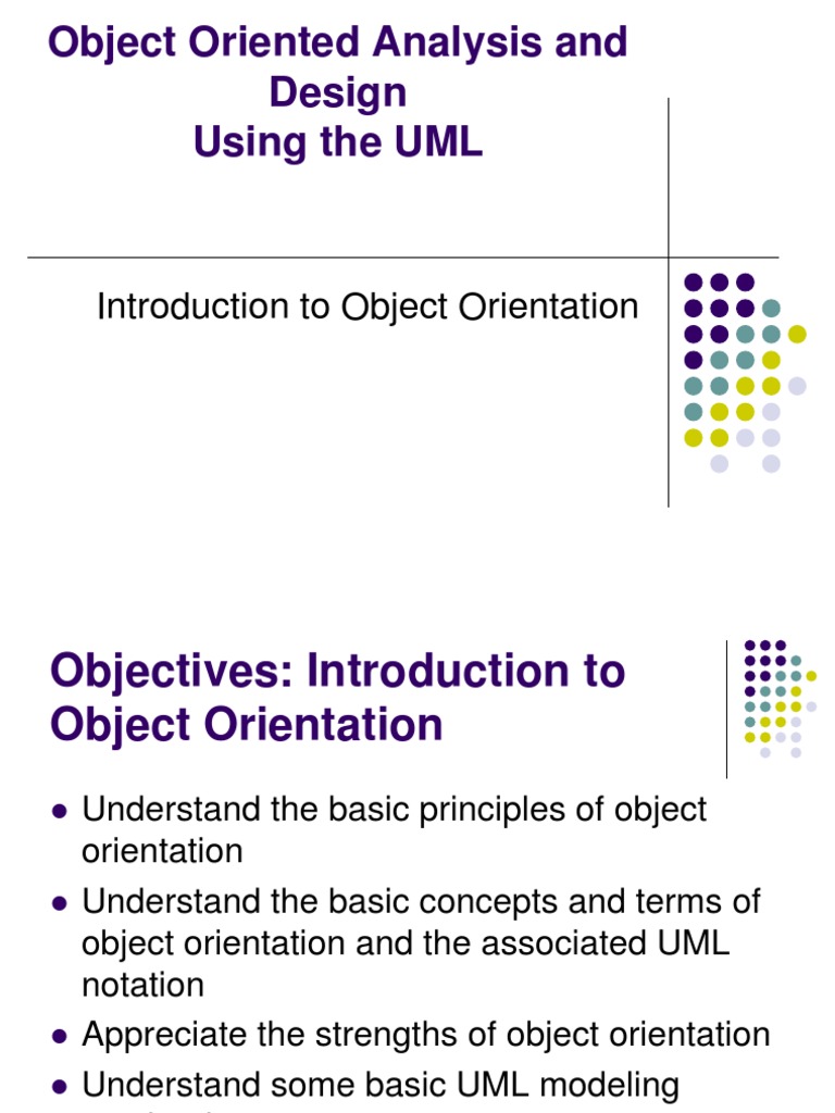 Object Oriented Analysis And Design Using The Uml Introduction To Object Orientation Pdf
