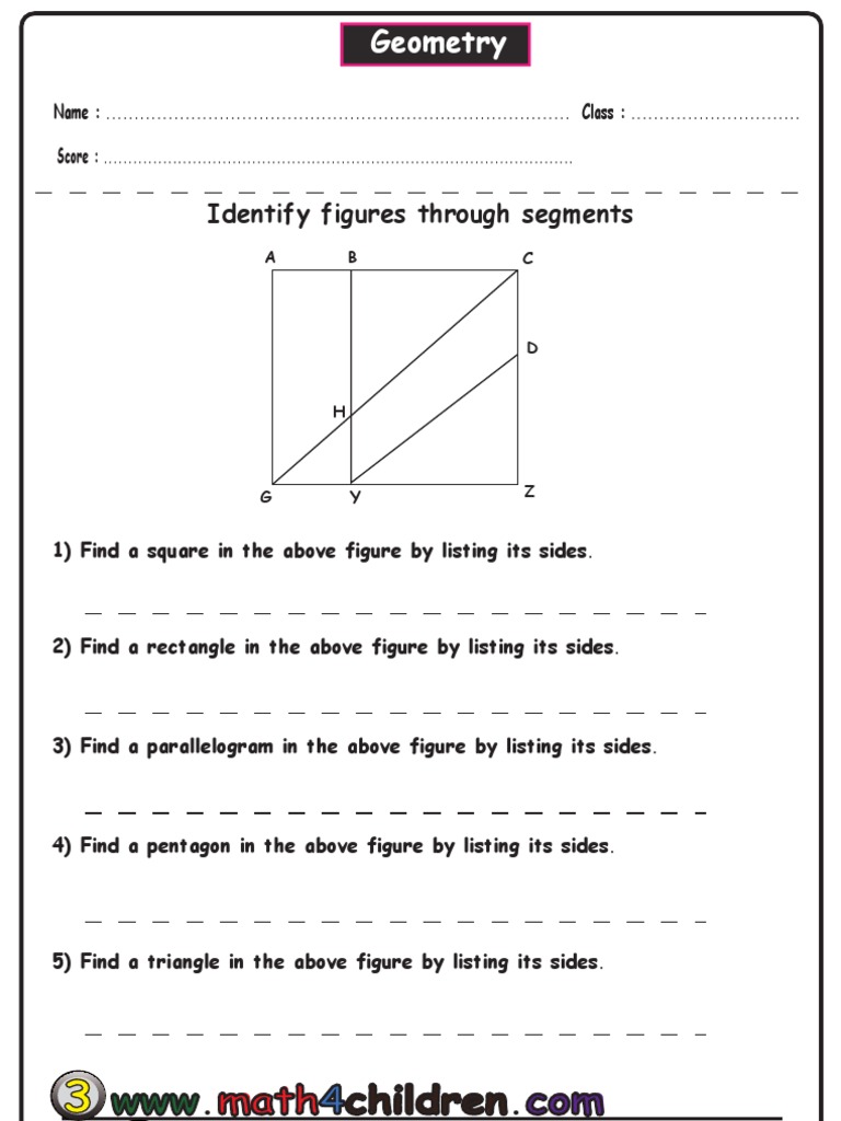 Geometry Identifying Segments Figs | PDF | Sports & Recreation | Games ...