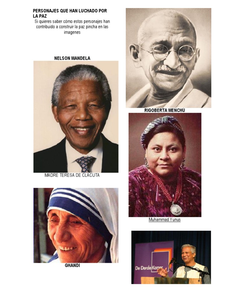 Personajes Que Han Luchado Por La Paz | PDF