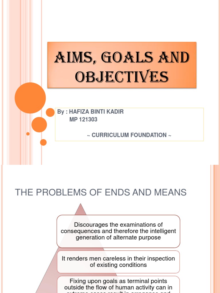 Aims, Goals, and Objectives in Curriculum | PDF | Goal | Curriculum
