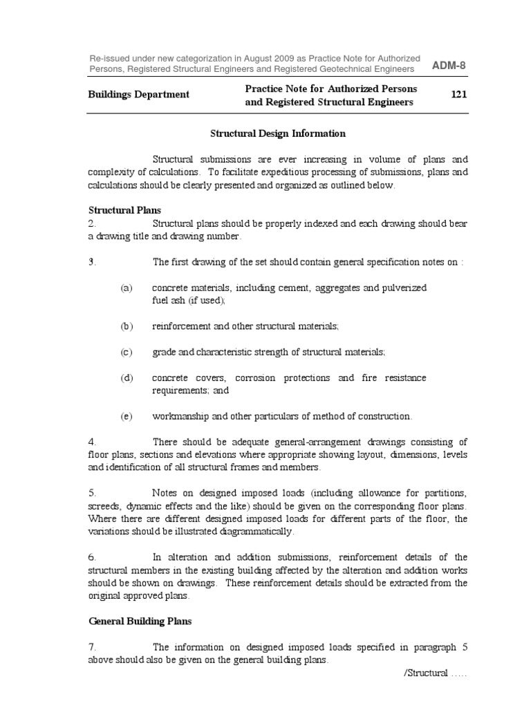 Buildings Department Practice Note For Authorized Persons and ...