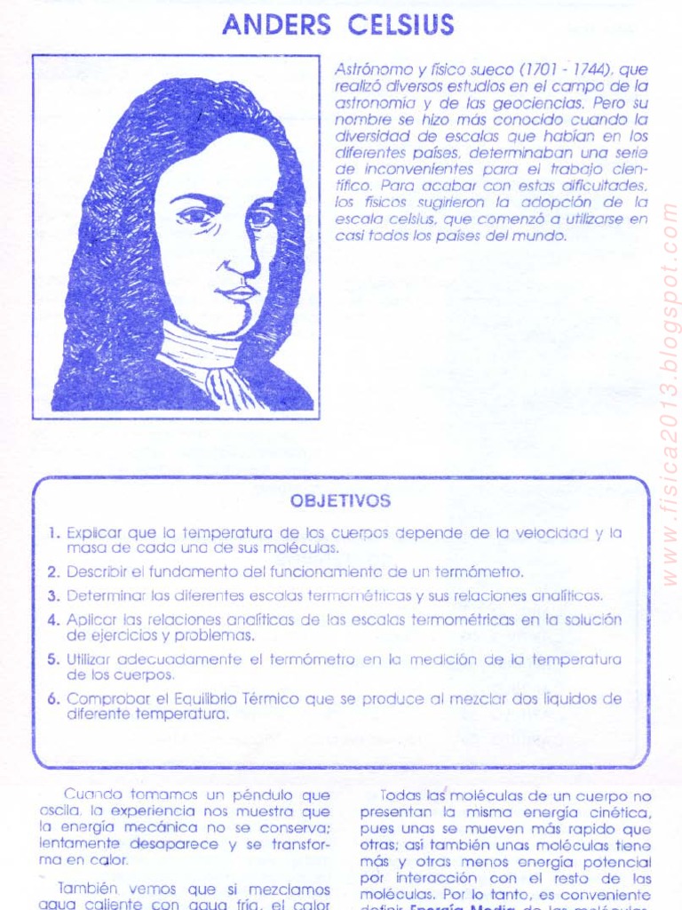 Anders Celsius: Su vida y su importante contribución a la escala termométrica | PDF | Celsius ...