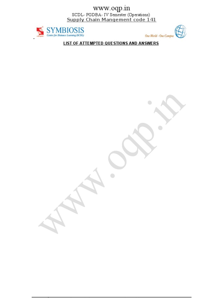 Supply Chain SCDL | PDF | Supply Chain Management | Supply Chain