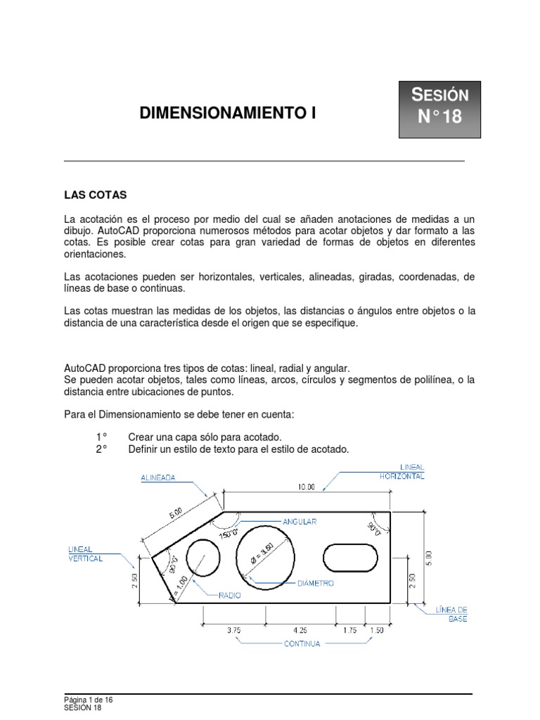 18 - Dimensionamiento 1ra Parte | PDF | Dibujo | Espacio