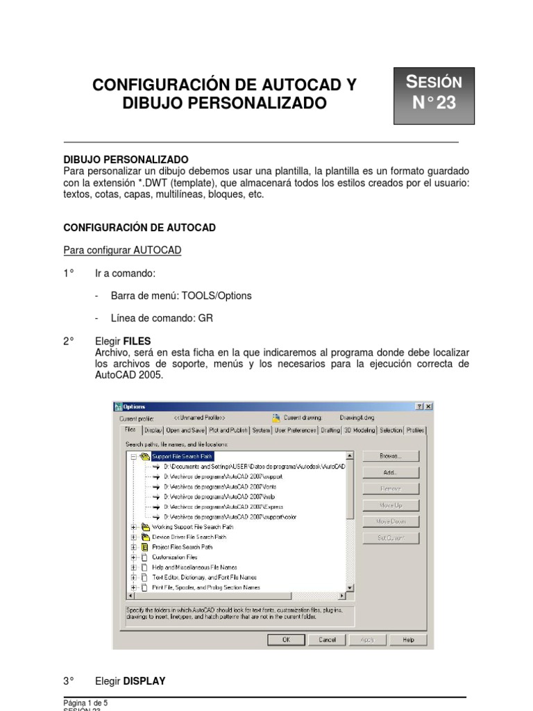 23-Configuración de AutoCAD y Dibujo Personalizado | PDF