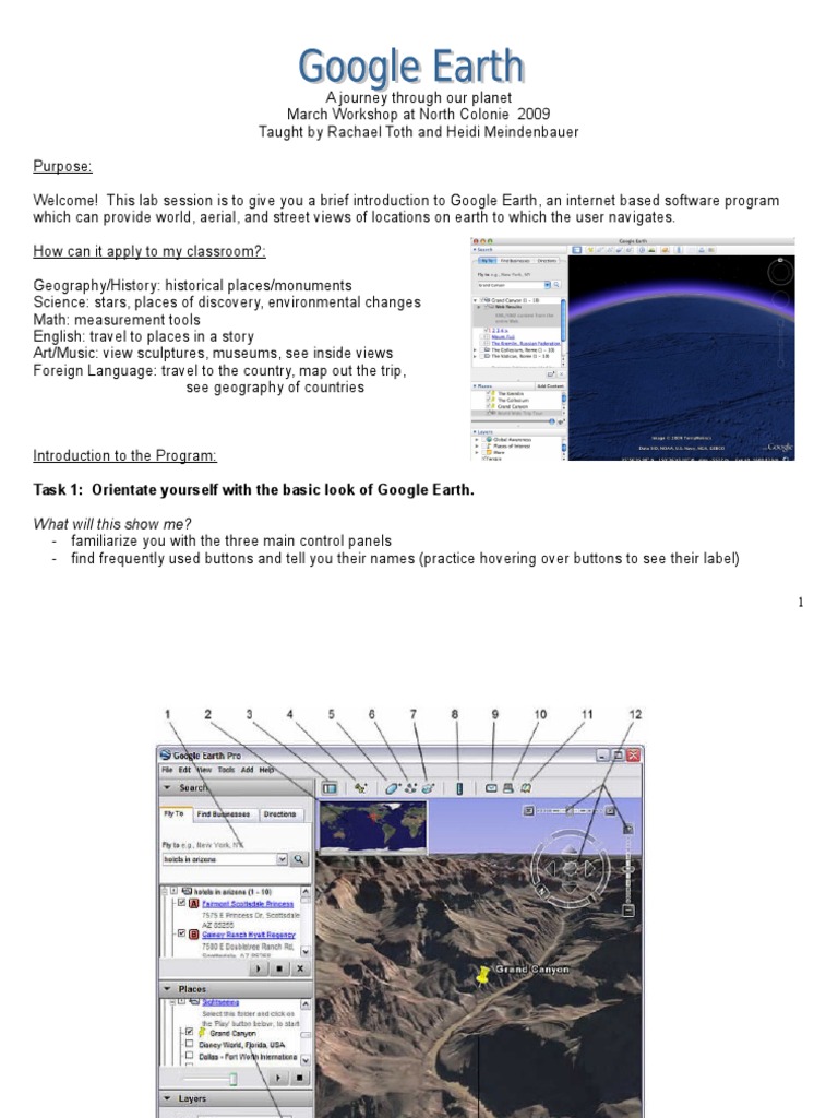 Google Earth Classroom Workshop Guide | PDF | Double Click | Map