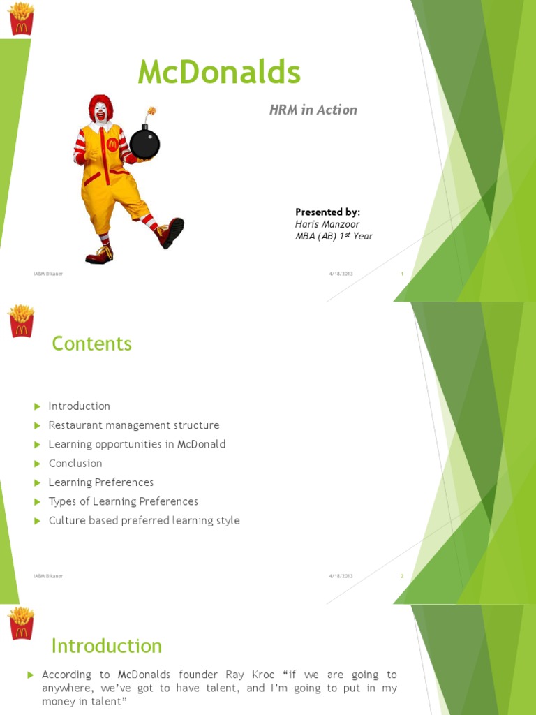 MC Donalds | PDF | Mc Donald's | Employment