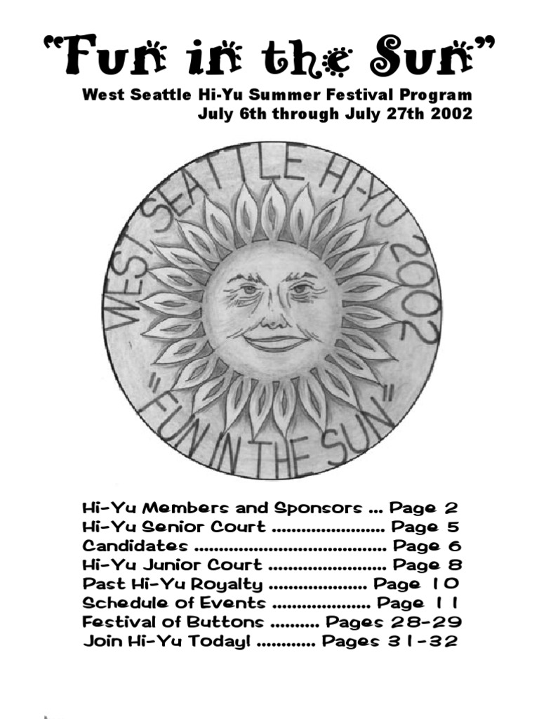 West Seattle Hi-Yu Festival 2002 Program | PDF | Seattle