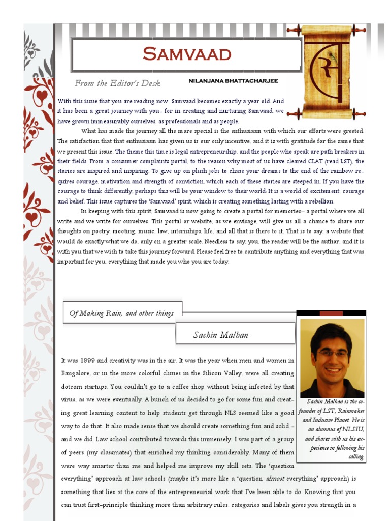 Samvaad | PDF | Legal Education | Entrepreneurship