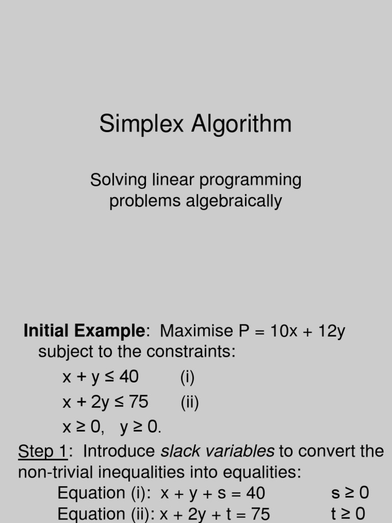 E1605 Simplex Algorithm | PDF | Algorithms And Data Structures ...