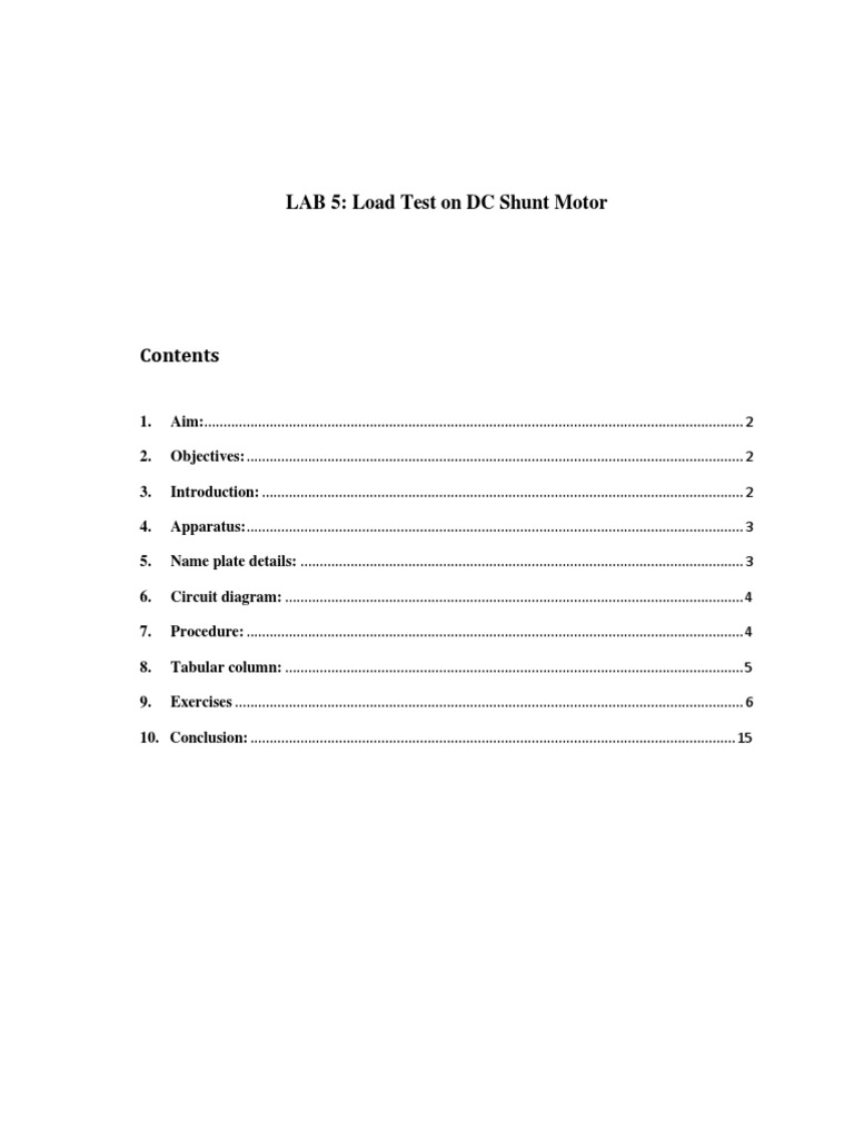 Load Testing DC Shunt Motor Performance | PDF | Electric Motor | Machines