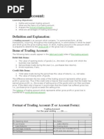 Items in Trading Account Explained | PDF | Expense | Debits And Credits
