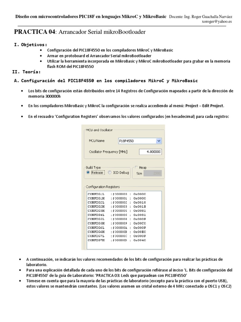 P04 Arrancador Serial Mikrobootloader PIC18F4550 PDF | PDF | Microcontrolador | Arranque