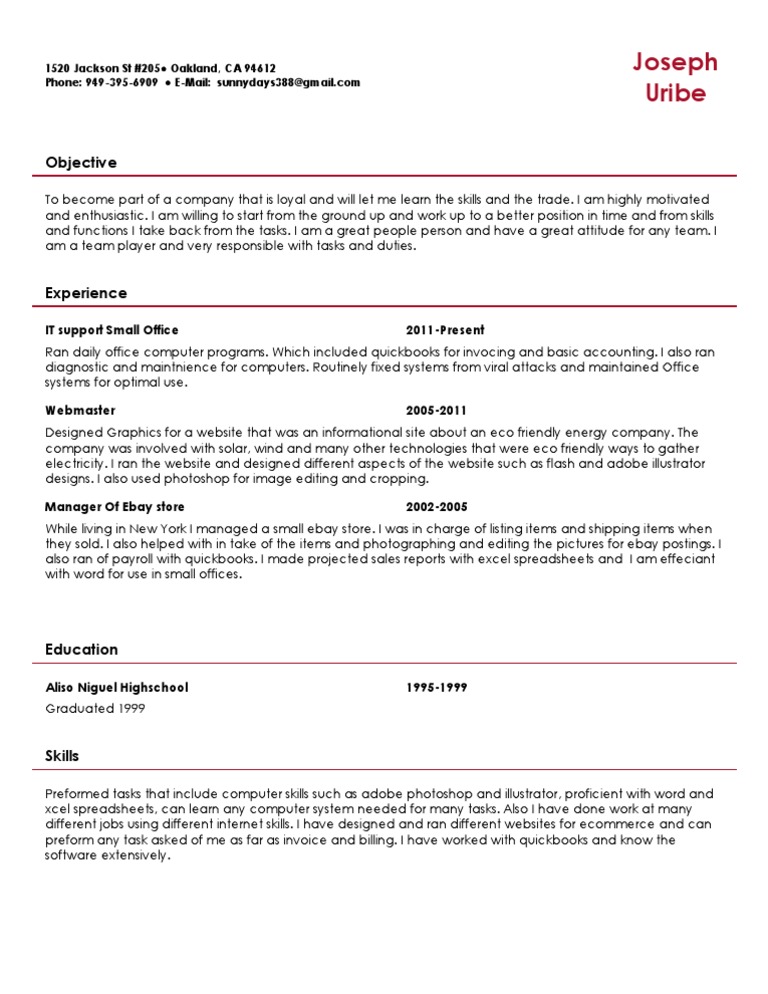 Resume For Craigslist | PDF